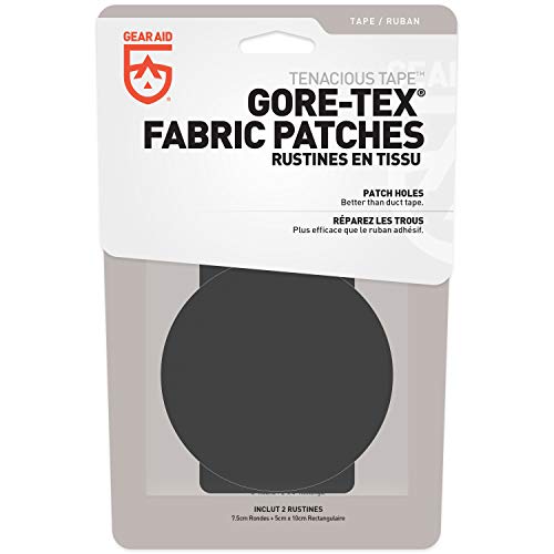 Gear Aid Tenacious Tape GORE-TEX Fabric Patches , Black, 3” Round & 2” x 4” Rectangle, 2 Count (Pack of 2)