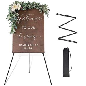 danmo easel stand for wedding sign poster 63” instant display easel for floor adjustable metal art easel black