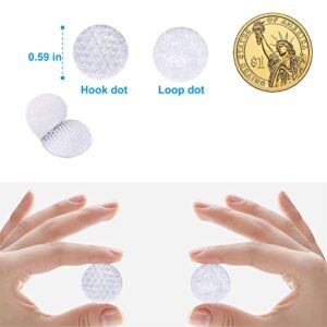 Self Adhesive Dots, Strong Adhesive 450 Pcs (225 Pairs) 0.59 inch Diameter Sticky Back Coins Nylon Coins, Hook Loop Dots with Waterproof Sticky Glue Coins Tapes, Suitable for Classroom, Office, Home