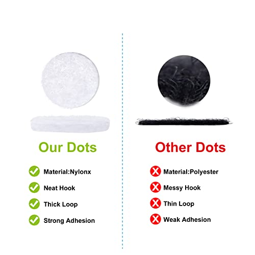 Self Adhesive Dots, Strong Adhesive 450 Pcs (225 Pairs) 0.59 inch Diameter Sticky Back Coins Nylon Coins, Hook Loop Dots with Waterproof Sticky Glue Coins Tapes, Suitable for Classroom, Office, Home