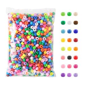 simetufy 1200 pcs pony beads plastic beads for bracelet making, multi-colored beads for hair braiding, diy crafts, kandi jewelry, key chains and ornaments decorations 24 assorted colors