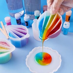 LET'S RESIN Silicone Split Cups,4Pcs Thicken&Rusable Resin Mixing Cups with 2-5Channels,Dividers Paint Pouring Supplies,Fluid Art for Resin Crafts,Acrylic Paint Pouring,Drawing