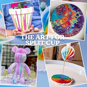 LET'S RESIN Silicone Split Cups,4Pcs Thicken&Rusable Resin Mixing Cups with 2-5Channels,Dividers Paint Pouring Supplies,Fluid Art for Resin Crafts,Acrylic Paint Pouring,Drawing