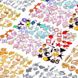 mckanti 150pcs bracelet charms for jewelry making wholesale bulk lots jewelry making silver bracelet charms gold plated enamel charms pendants for necklace bracelet jewelry making and crafting.