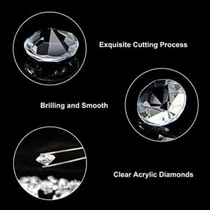 OUTUXED 1000pcs 0.4inch Clear Diamonds Crystals Acrylic Gems Wedding Table Scattering Gemstones Christmas Party Decorations Bridal Shower Vase Fillers