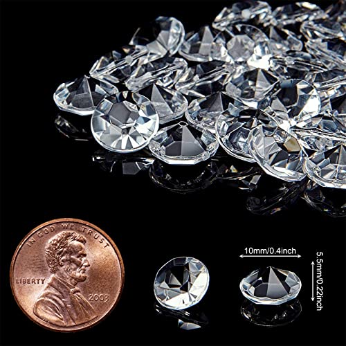 OUTUXED 1000pcs 0.4inch Clear Diamonds Crystals Acrylic Gems Wedding Table Scattering Gemstones Christmas Party Decorations Bridal Shower Vase Fillers