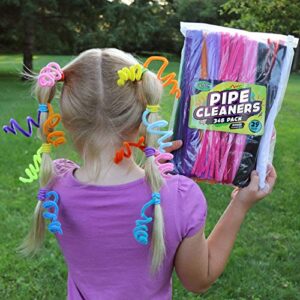 Carl & Kay 348 Pipe Cleaners & 48 Googly Eyes - Chenille Stems Pipe Cleaners Craft - Colorful Pipe Cleaners for Crafts - Colored Pipe Cleaners for Kids - Bulk Pipe Cleaners - Soft Fuzzy Chenille Stems