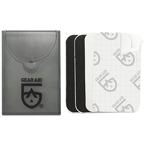 GEAR AID Tenacious Tape Mini Patches for Down Jacket Repair, Black and Clear, six 1.5”x 2.5”