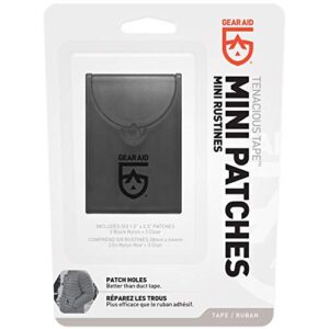 GEAR AID Tenacious Tape Mini Patches for Down Jacket Repair, Black and Clear, six 1.5”x 2.5”