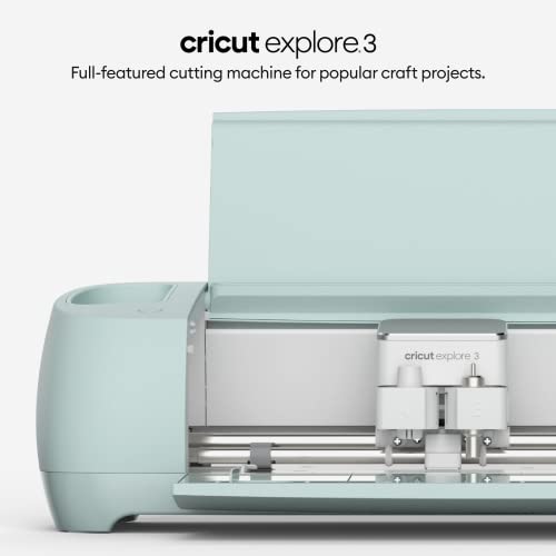 Cricut Explore 3 - 2X Faster DIY Cutting Machine for all Crafts, Matless Cutting with Smart Materials, Cuts 100+ Materials, Bluetooth Connectivity, Compatible with iOS, Android, Windows & Mac