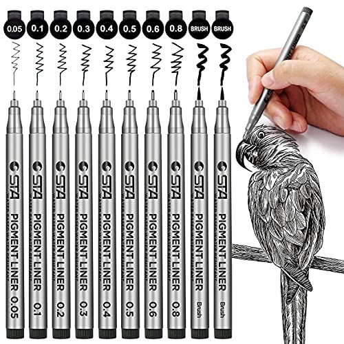 PANDAFLY Black Micro-Pen Fineliner Ink Pens - Precision Multiliner Pens Micro Fine Point Drawing Pens for Sketching, Anime, Manga, Artist Illustration, Bullet Journaling, Scrapbooking