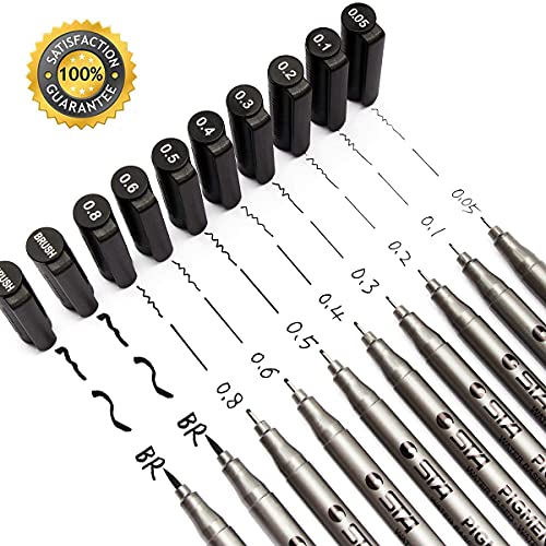 PANDAFLY Black Micro-Pen Fineliner Ink Pens - Precision Multiliner Pens Micro Fine Point Drawing Pens for Sketching, Anime, Manga, Artist Illustration, Bullet Journaling, Scrapbooking