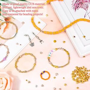 2160 Pieces Gold Spacer Beads Set, Assorted Bracelet Beads Round Beads Star Beads Gold Beads for Bracelet Jewelry Making(Gold, Sliver, Rose Gold, KC Gold)