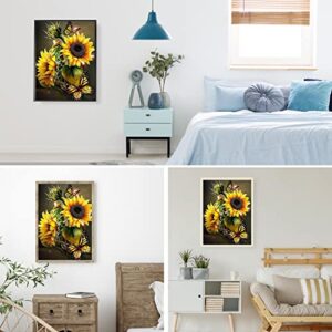 DKHDBD Diamond Painting Kits for Adults, 12x16 Inch DIY Paint by Numbers for Adults Beginner, DIY Full Drill Diamond Dots Paintings Picture Arts Craft for Home Wall Art Decor (Yellow Butterfly)