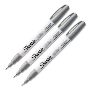 sharpie oil-based paint marker, extra fine point, silver ink, pack of 3