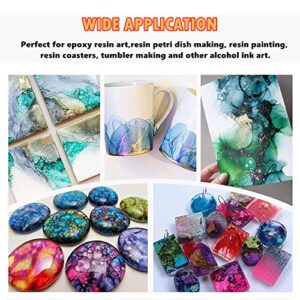 Alcohol Ink Set – 48 Bottles Vibrant Colors High Concentrated Alcohol-Based Ink, Concentrated Epoxy Resin Paint Colour Dye, Great for Painting,Resin Petri Dish, Coaster,Tumbler Cup Making,(10ml Each)