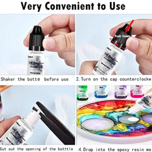 Alcohol Ink Set – 48 Bottles Vibrant Colors High Concentrated Alcohol-Based Ink, Concentrated Epoxy Resin Paint Colour Dye, Great for Painting,Resin Petri Dish, Coaster,Tumbler Cup Making,(10ml Each)