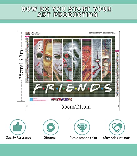 Halloween Diamond Painting Kits for Adults - 5D Diamond Art Kits for Adults Kids Beginner, DIY Full Drill Diamond Dots Paintings with Diamonds Gem Art and Crafts for Home Wall Decor - 13.8X21.7inch