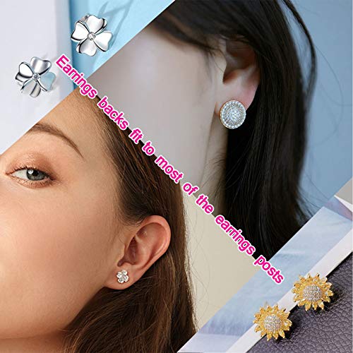 450PCS Earring Posts Stainless Steel Flat Pad,Hypoallergenic Stud Earrings with Butterfly and Rubber Bullet Earring Backs for Jewelry DIY Making Findings (Silver) (Silver)