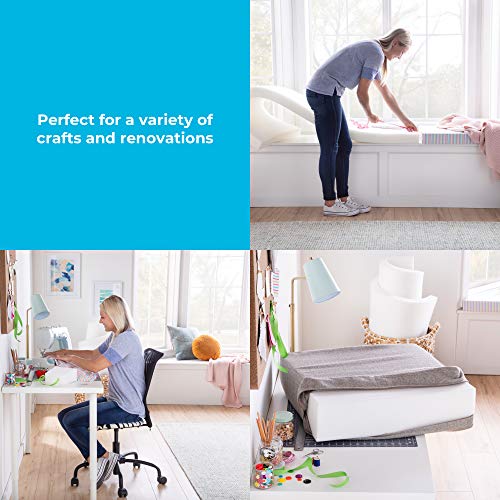 Linenspa High Density Cushion Craft Foam - Perfect for Chairs, Sofas, Headboards, and DIY Projects, 2" x 24" x 72", White