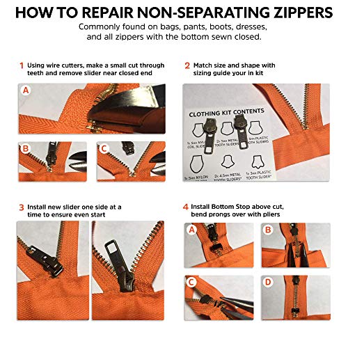 Zipper Rescue Zipper Repair Kits – The Original Zipper Repair Kit, Made in America Since 1993 (Clothing)