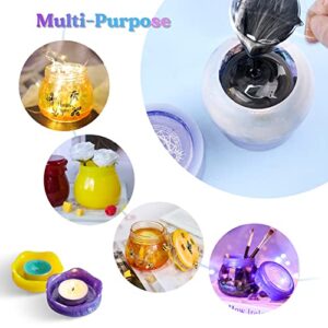 LET'S RESIN Jar Resin Molds Silicone, Pudding Jar Resin Molds with Lid, Epoxy Molds Silicone for Storage Bottle,Candle Holder,Candy Container, Epoxy Resin Casting Craft,Flower Pot, Gifts