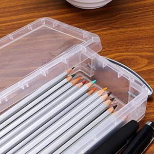 BTSKY Large Capacity Pencil Box, Office Supplies Storage Organizer Box, Brush Painting Pencils Storage Box Watercolor Pen Container Drawing Tools(6 Pack)