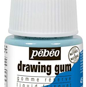 Pebeo Easy Peel Liquid Latex Masking Fluid - Drawing Gum - Dries Quickly - For Ink - Watercolor - Gouache Painting & Illustration - Fine Arts & Crafts Supplies - 45ml Bottle