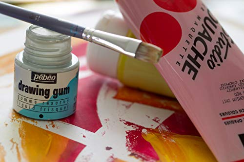 Pebeo Easy Peel Liquid Latex Masking Fluid - Drawing Gum - Dries Quickly - For Ink - Watercolor - Gouache Painting & Illustration - Fine Arts & Crafts Supplies - 45ml Bottle