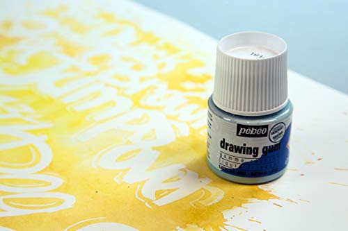 Pebeo Easy Peel Liquid Latex Masking Fluid - Drawing Gum - Dries Quickly - For Ink - Watercolor - Gouache Painting & Illustration - Fine Arts & Crafts Supplies - 45ml Bottle