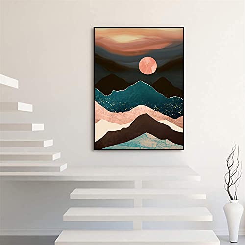 Hestarcul Diamond Painting Mountain Kit,Diamond Art Kits for Adults,Abstract Scenery Paint with Diamonds Round for Gift,Wall Decor(12x16) (Mountain)