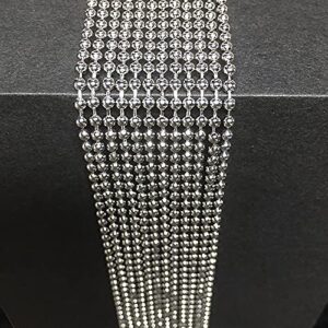 50-Pack Dog Tag Chain Ball Chain Necklace Bulk, Beaded Necklace Chains for Jewelry Making DIY Crafts, Military Blank Dog Tag Necklace for Men, Silver Nickel Plated Metal 24" Long 2.4mm Ball Bead Chain