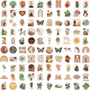 ANERZA 200 PCS Aesthetic Boho Stickers, Cute Vinyl Waterproof Stickers for Water Bottles Laptop Phone Journaling Scrapbook Junk Journal, Small Business Supplies, Plant Sticker Packs for Adults Teens