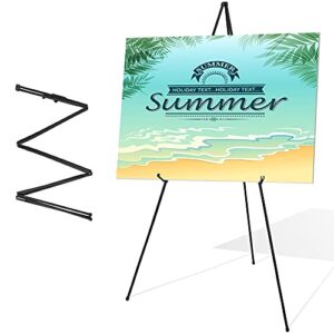 starhoo display easel stand for wedding sign & poster 63” portable art easel for floor adjustable metal easel black