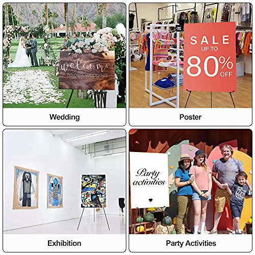 STARHOO Display Easel Stand for Wedding Sign & Poster 63'' Portable Art Easel for Floor Adjustable Metal Easel Black