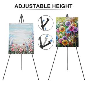 STARHOO Display Easel Stand for Wedding Sign & Poster 63'' Portable Art Easel for Floor Adjustable Metal Easel Black