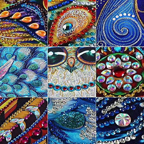 Hibah Diamond Painting DIY 5D Special Shape Rhinestone, Owl, Partial Diamond Crystal Diamond Painting Set (Mandala)