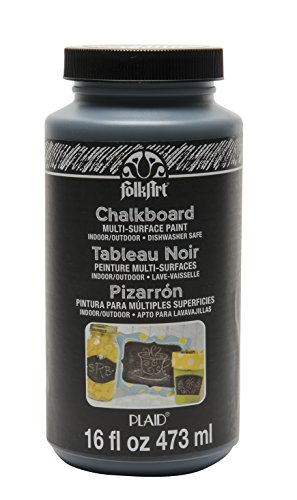 FolkArt FA2725 Multi-Surface Chalkboard Paint (16 Ounce), 2725 Black