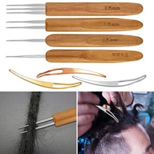 7 Pieces Dreadlock Crochet Hook Include Dreadlocks Crochet Hair Weaving Needle Tool 2 Pieces 1 Hook + 1 Pieces 2 Hooks + 1 Pieces 3 Hooks + 3 Pieces Hair Braid Craft Locking