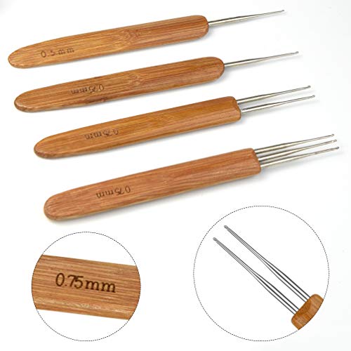 7 Pieces Dreadlock Crochet Hook Include Dreadlocks Crochet Hair Weaving Needle Tool 2 Pieces 1 Hook + 1 Pieces 2 Hooks + 1 Pieces 3 Hooks + 3 Pieces Hair Braid Craft Locking