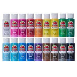 apple barrel promoabi acrylic paint set, 2 fl oz (pack of 18), assorted matte colors, 18 count