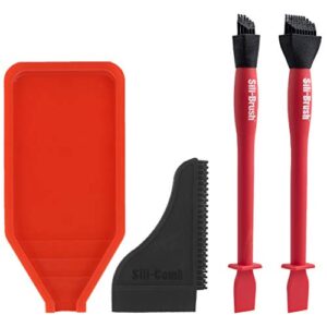 the complete silicone glue kit wood glue up 4piece kit 2 pack of silicone brushes 1 tray 1 comb woodworking glue spreader applicator set