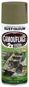 rust-oleum 279176 camouflage 2x ultra cover spray paint, 12 oz, army green