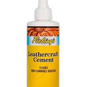 Fiebing's Leathercraft Cement - Leather Glue (4oz) - Quick Drying, High Strength, Flexible Adhesive w/Permanent Bonding for Craft or Repair for Leather Jackets, Shoes, Wallets, Furniture - Non-Toxic