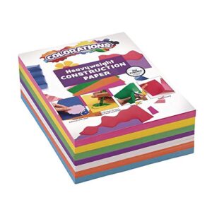 colorations construction paper for kids | 7 colors – 600 bulk sheets of 9x12 – assorted pack of heavy duty craft paper