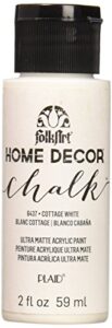 folkart home décor chalk furniture & craft paint in assorted colors, 2oz, cottage white