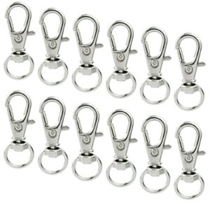 50 pcs swivel clasps lanyard snap hook,cnomg metal swivel lanyard snap hook lobster claw clasp(sliver)