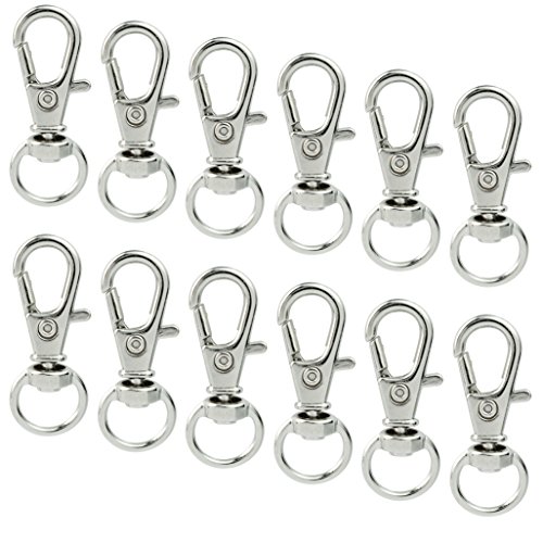 50 pcs Swivel Clasps Lanyard Snap Hook,cnomg Metal Swivel Lanyard Snap Hook Lobster Claw Clasp(Sliver)