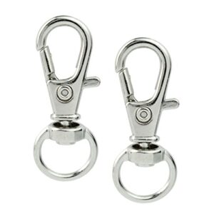 50 pcs Swivel Clasps Lanyard Snap Hook,cnomg Metal Swivel Lanyard Snap Hook Lobster Claw Clasp(Sliver)