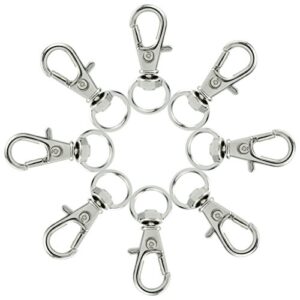 50 pcs Swivel Clasps Lanyard Snap Hook,cnomg Metal Swivel Lanyard Snap Hook Lobster Claw Clasp(Sliver)